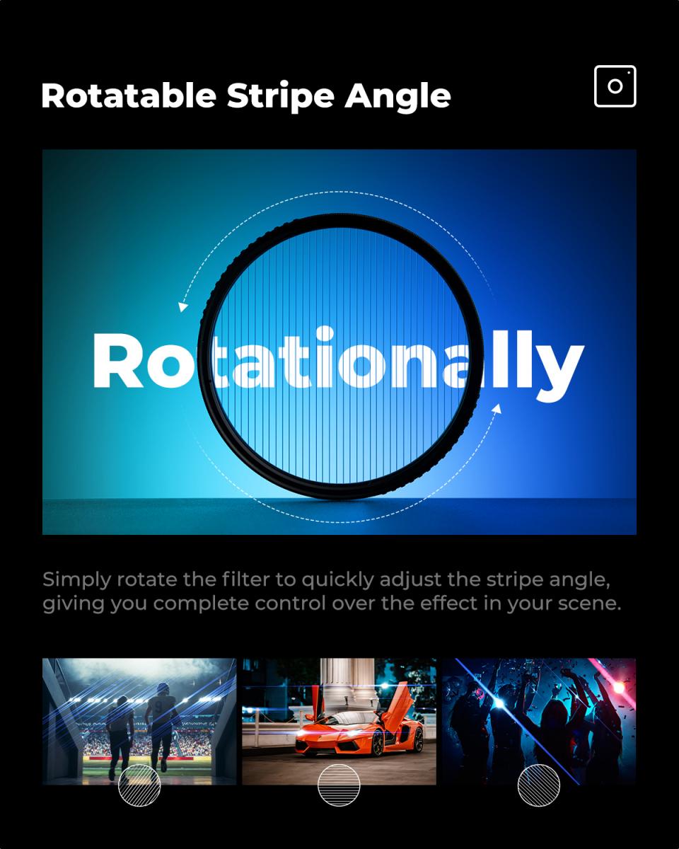 55mm Blue Streak Filter (2mm) Anamorphic Effect Filter Nano-Klear ...