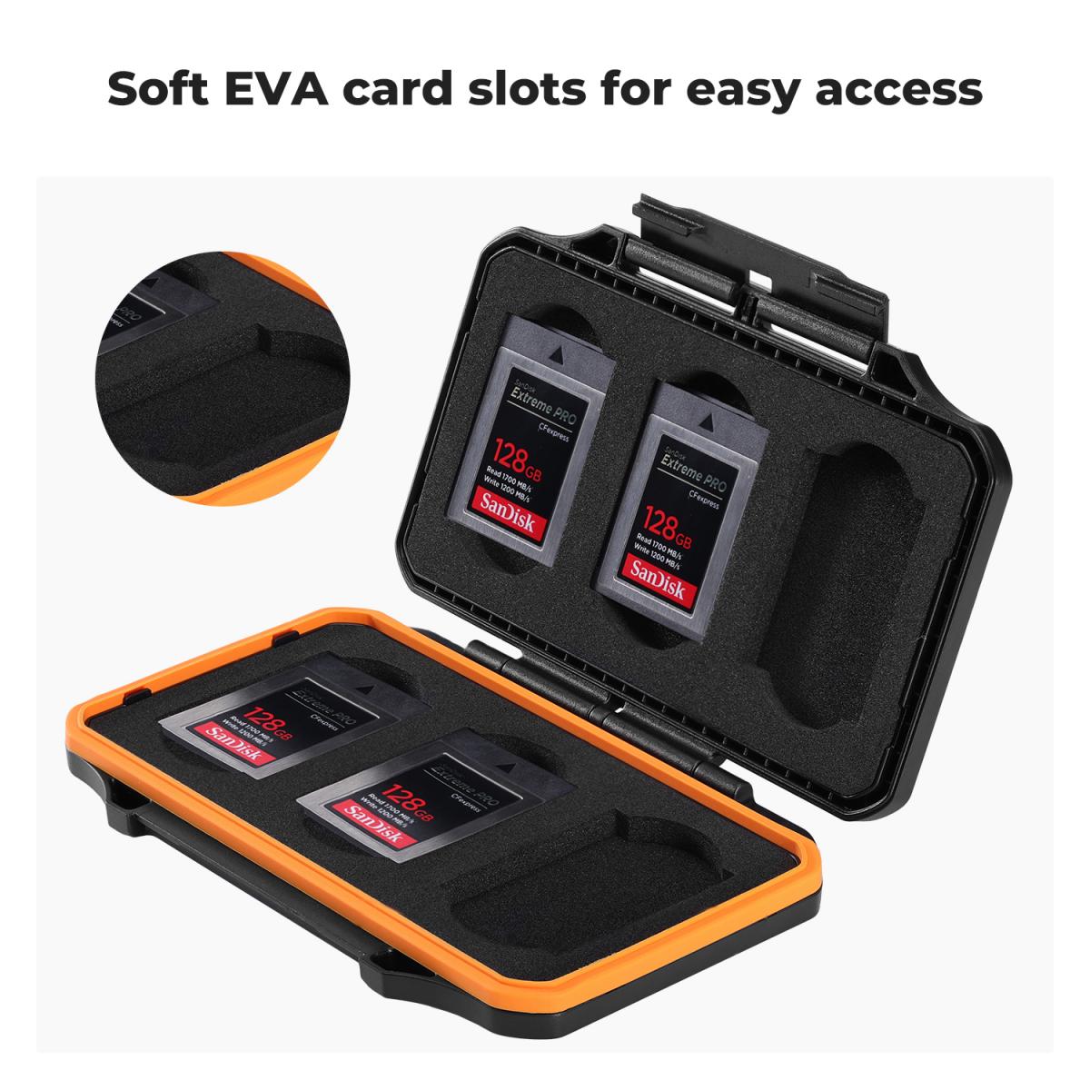 K&F Concept 6 Slots XQD Cfexpress Type-B Card Holder, Water-Resistant ...