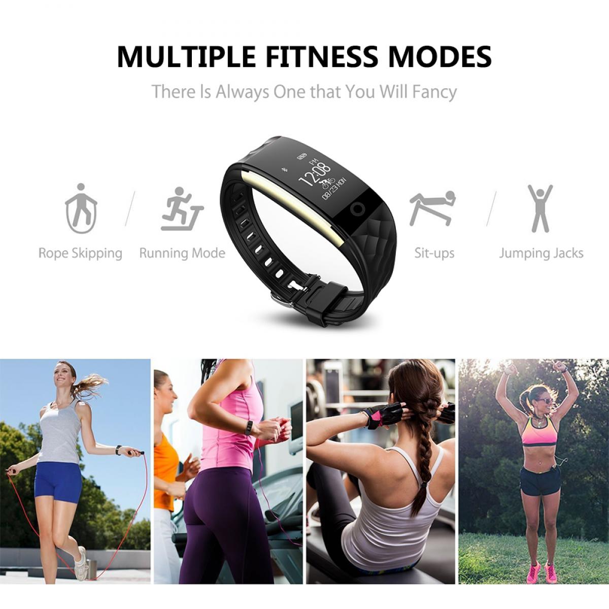 S2 Smart Wristband Sports Fitness Bracelet Tracker Heart Rate Monitor ...