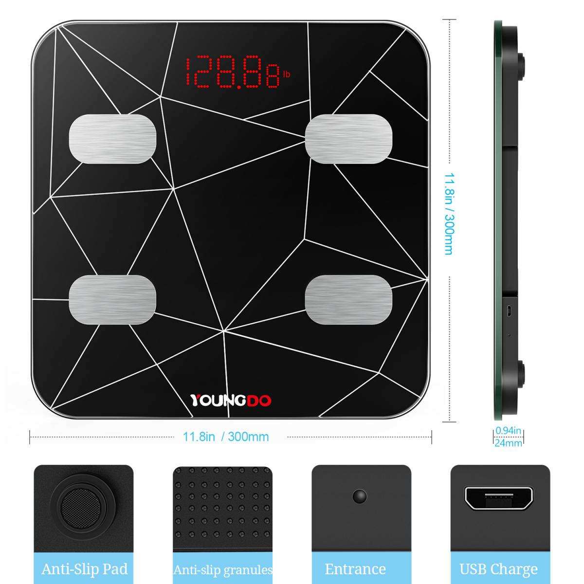 Body Fat Scales Smart BMI Scale Digital Bathroom Scales for Body Weight ...