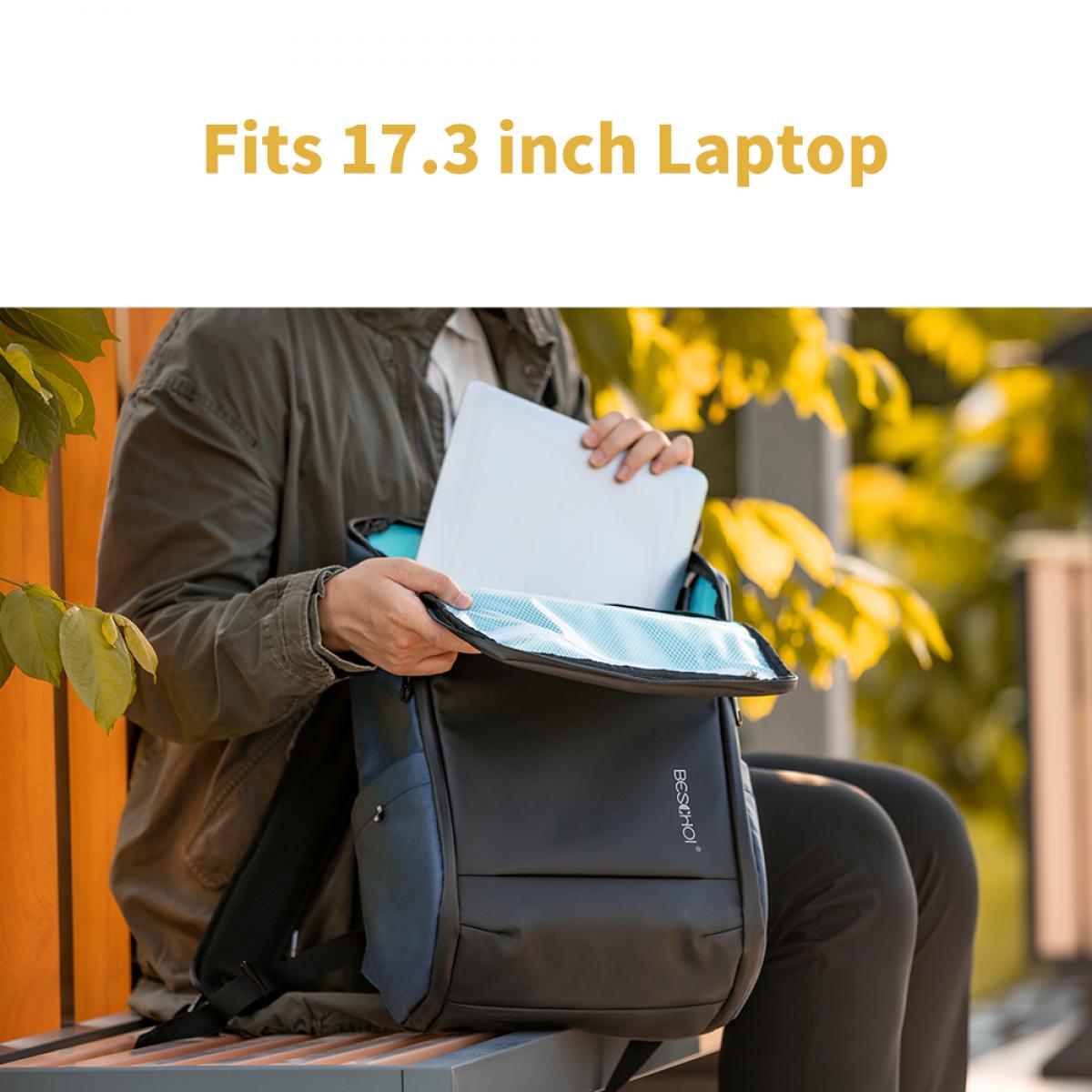 17.3 Inch Laptop Backpack, Large Waterproof Anti-Theft Laptop Bag with ...