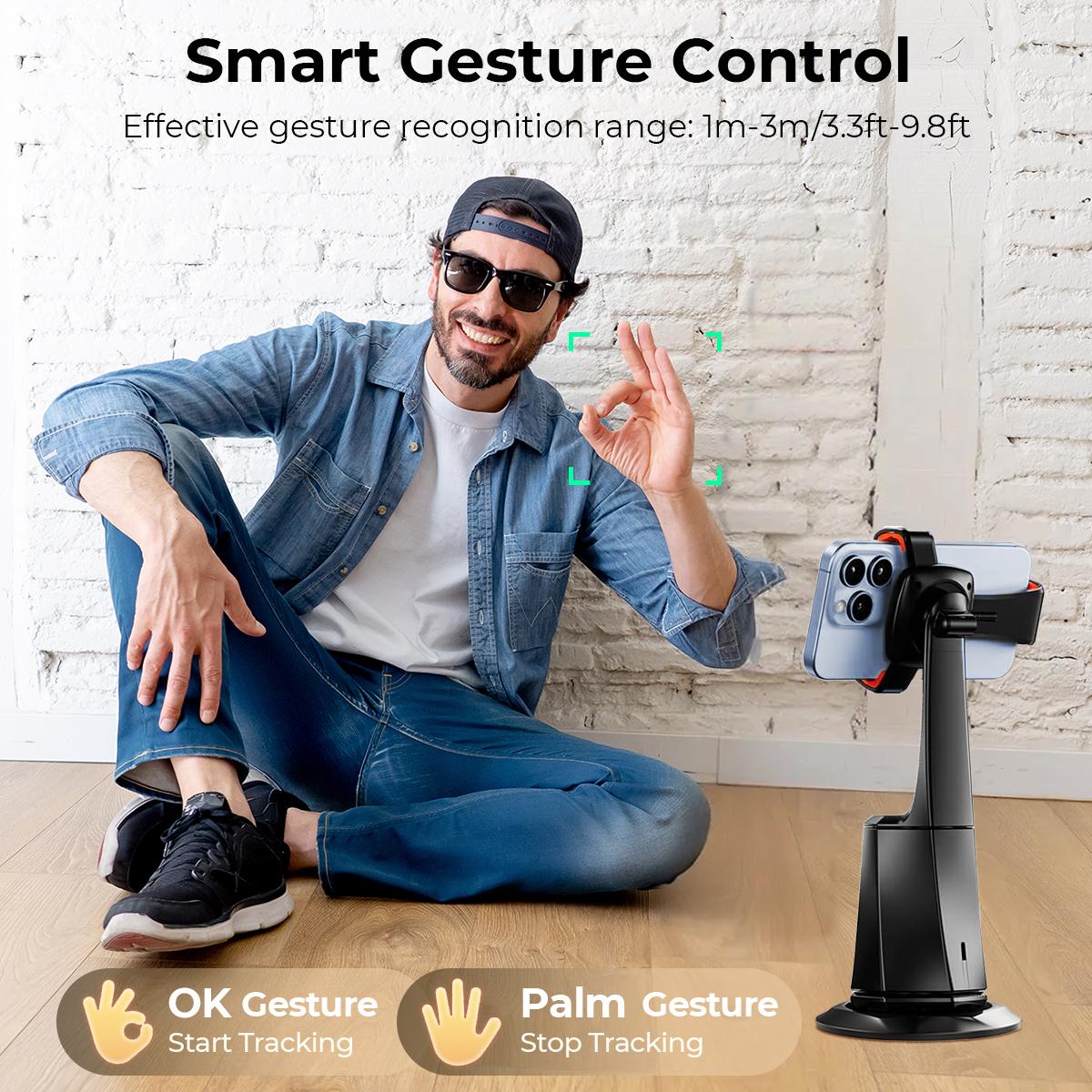 Auto Face Tracking Tripod 360° Rotation Fast Follow No Apps Needed with Gravity Sensor Kentfaith ...