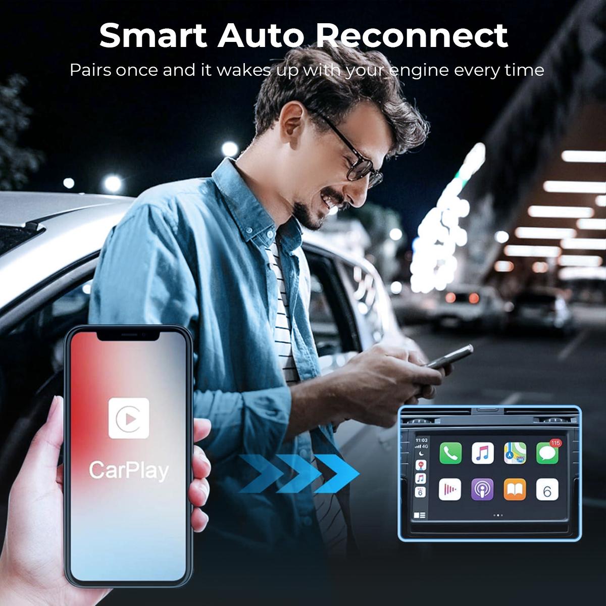 Wireless CarPlay Adapter for iPhone 5.8GHz Stable Connection Auto ...