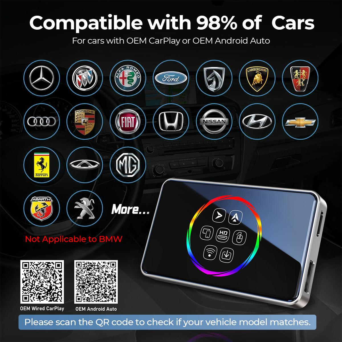 Wireless Carplay Adapter Android Auto Netflix YouTube Streaming Plug ...