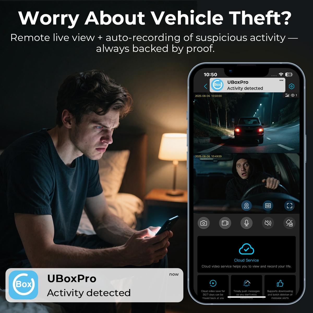 4G LTE Dash Cam Front Inside, Remote Live View, Instant Alert via App ...