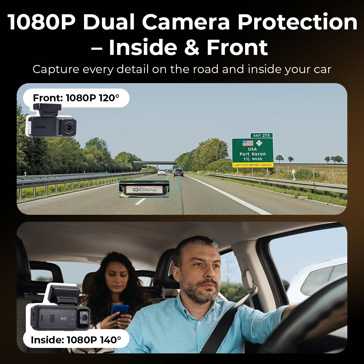 4G LTE Dash Cam Front Inside, Remote Live View, Instant Alert via App ...