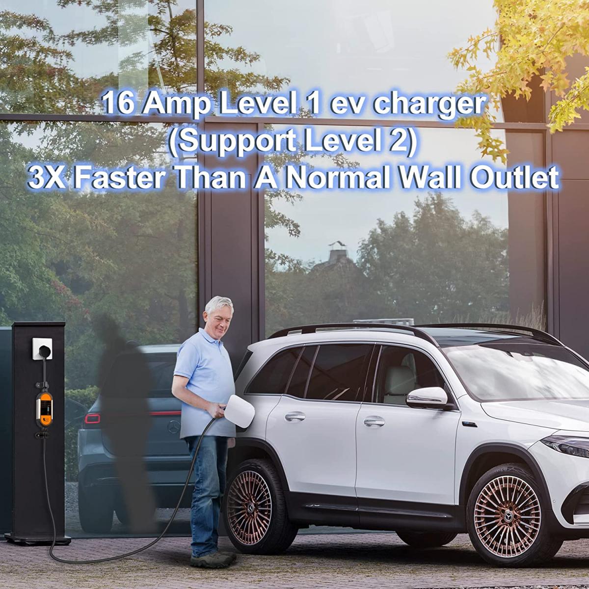 NEMA 5-15 Class 1 Electric Vehicle Charger (Supoort Class 2), 110V-240V ...