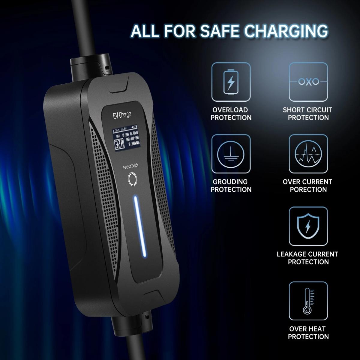 Portable Ev Fast Charger 32A European Standard Type - KENTFAITH
