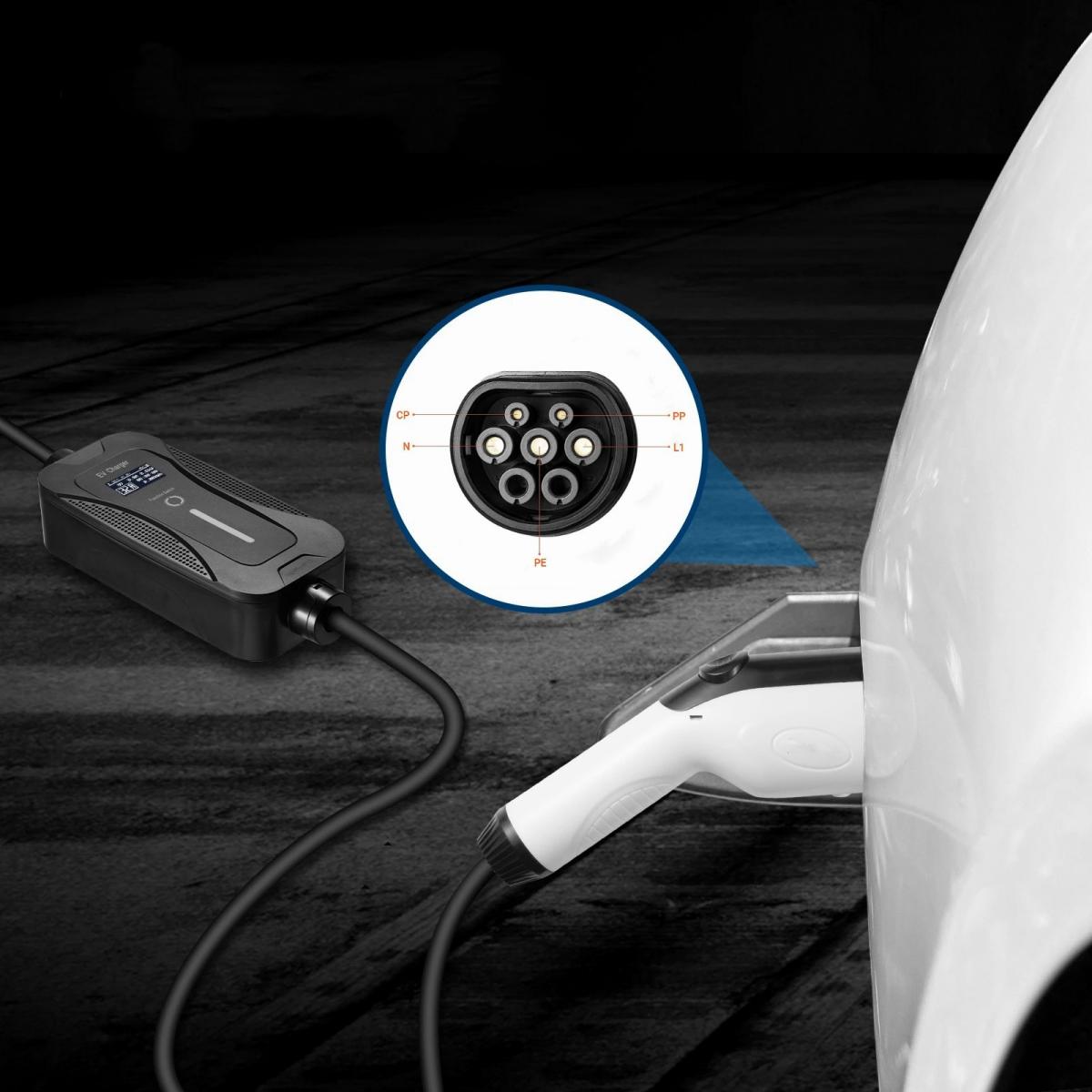 32A European standard Type 2 portable EV fast charger, CEE plug ...