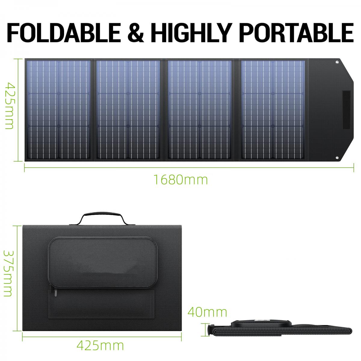 Foldable Solar Panel Camping 100W, Ip67 3.0 | Kentfaith - K&F Concept