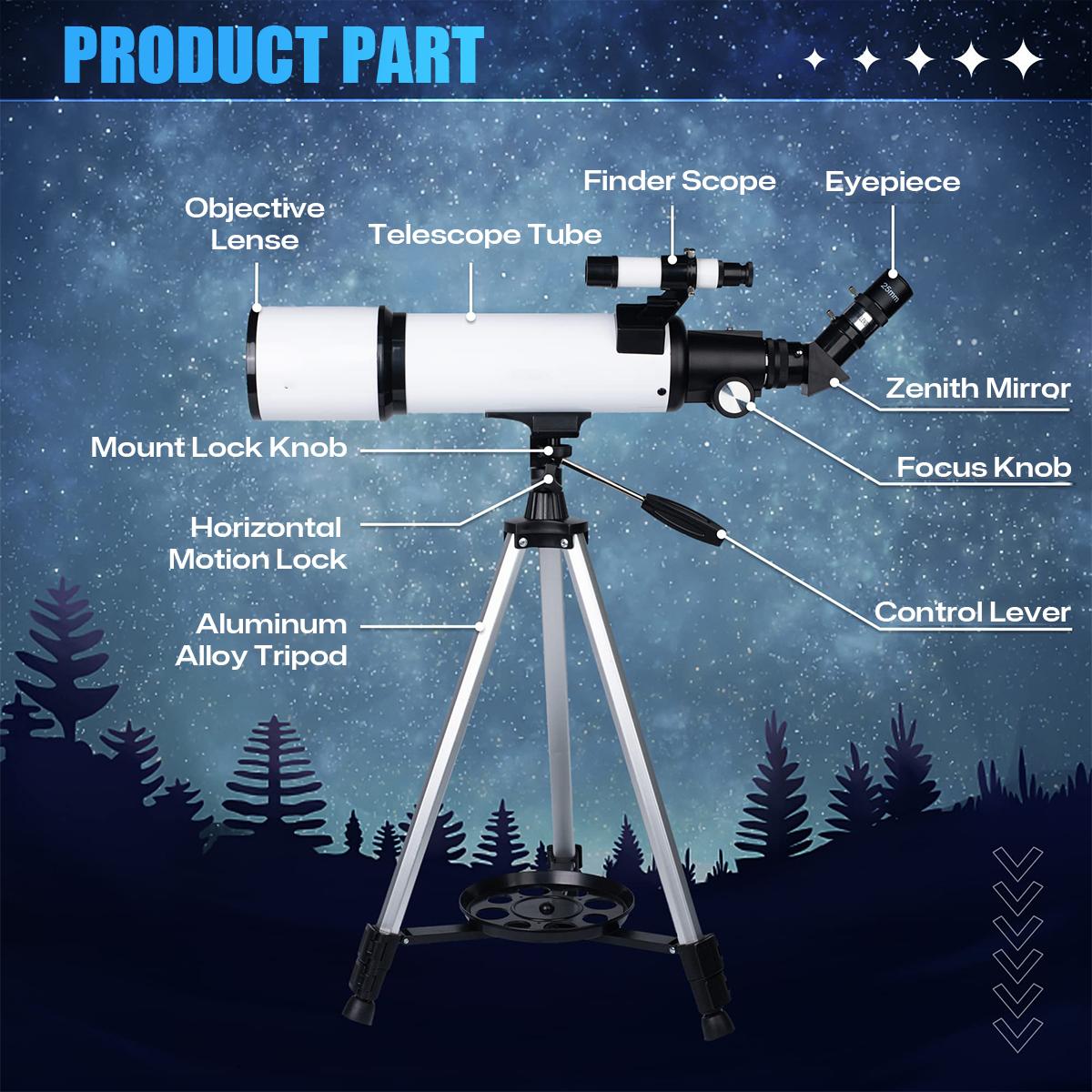 Telescope for Solar Eclipse 80Mm 600Mm - KENTFAITH