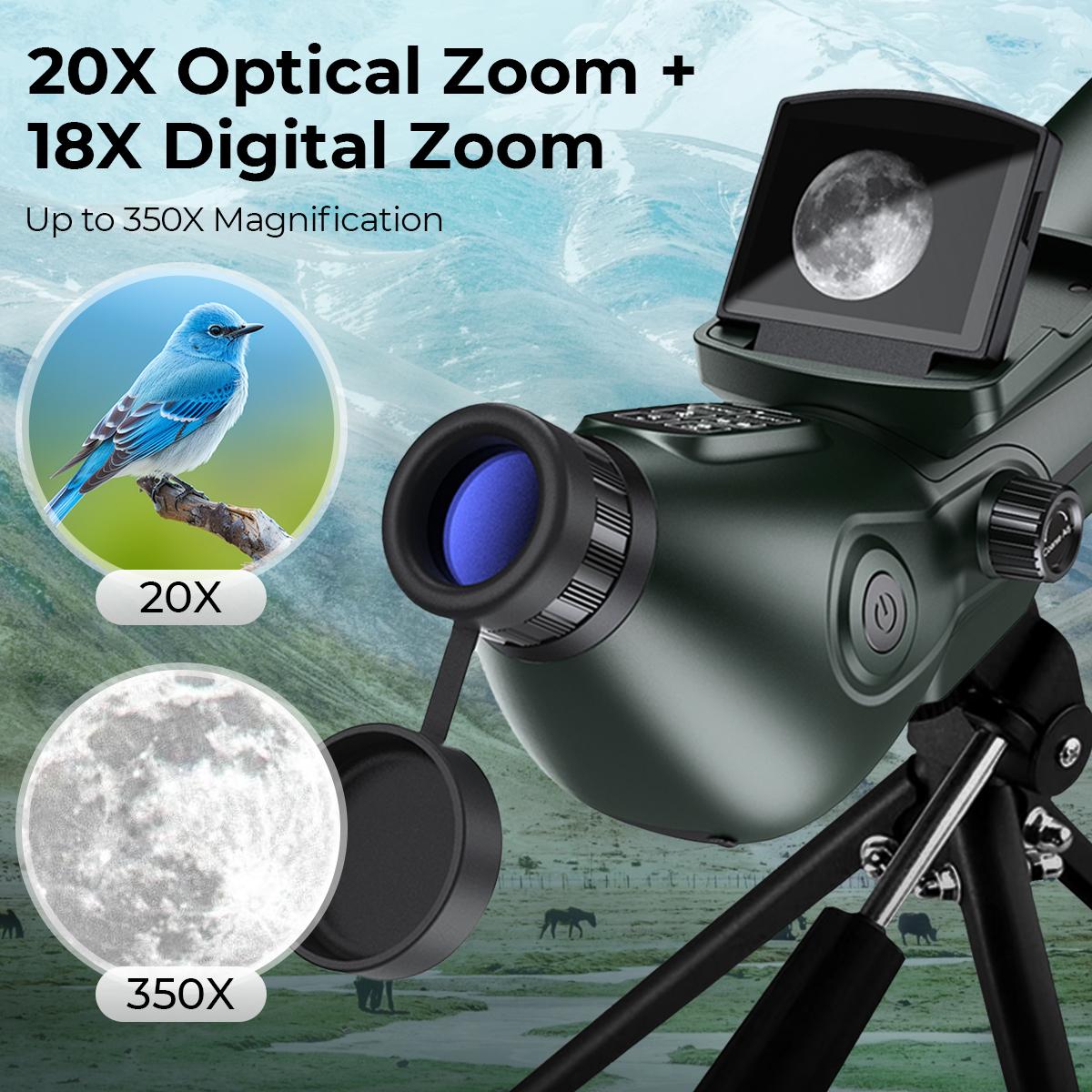 4K Spotting Scope with Camera, High-powered Monocular with 30MP HD ...