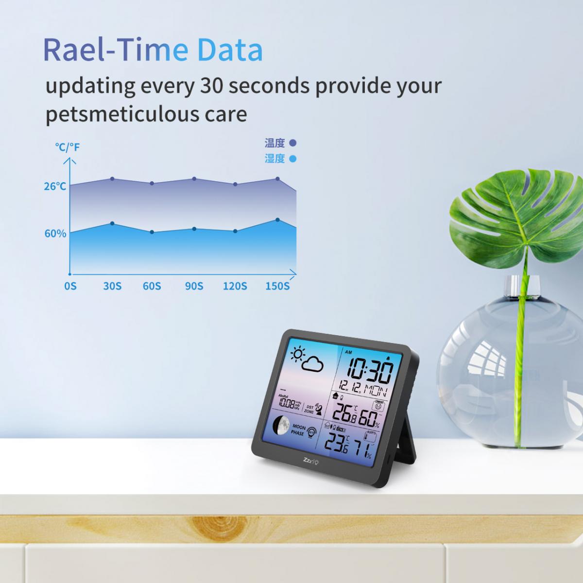 Weather Station Indoor Outdoor Thermometer Large LCD Display Digital ...