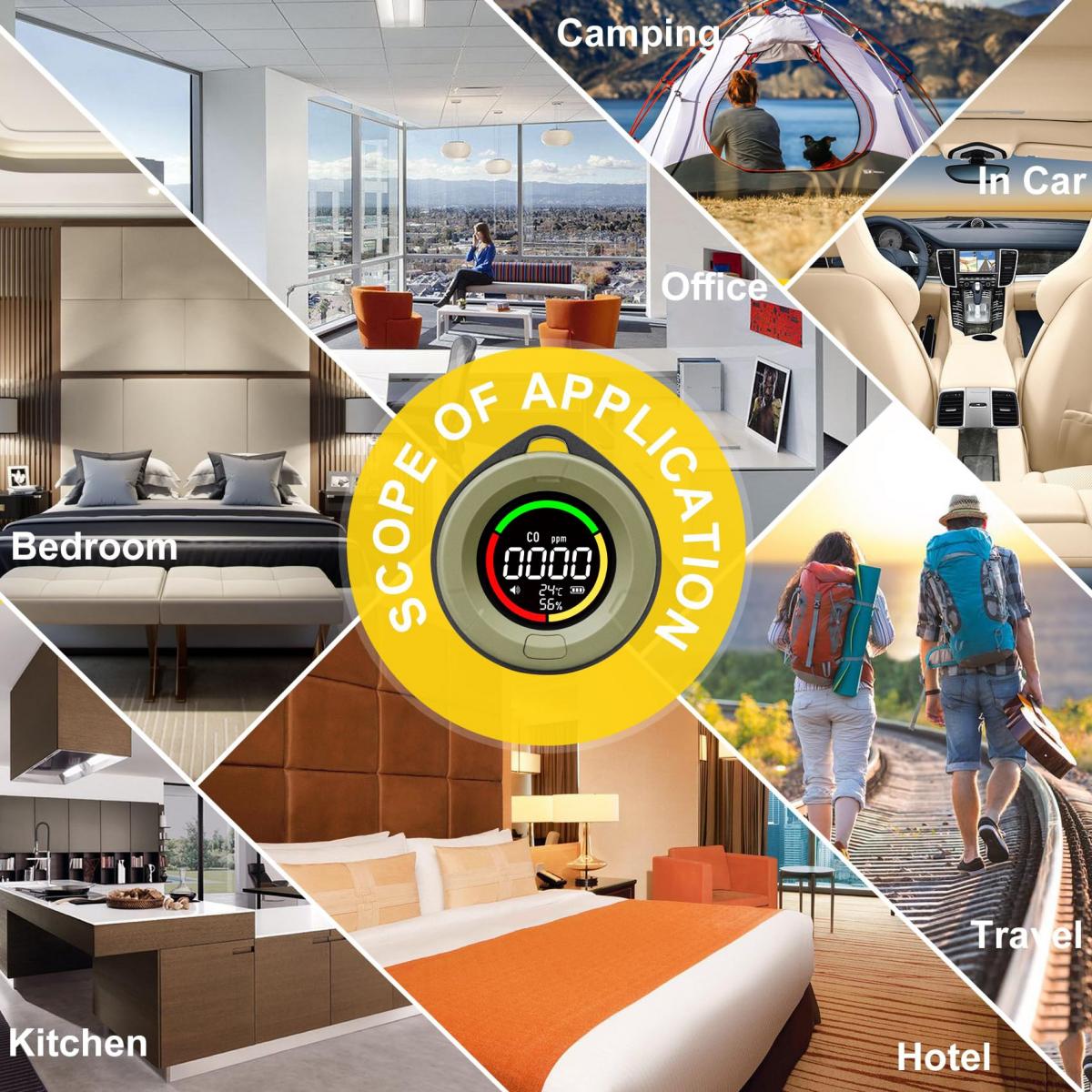 Portable Carbon Monoxide Detector 3-In-1 1000Mah - K&F Concept