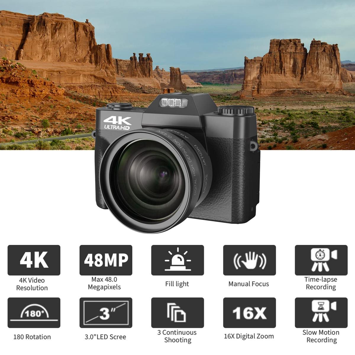 Beginner Digital Camera For Photography 4K Kentfaith - KENTFAITH