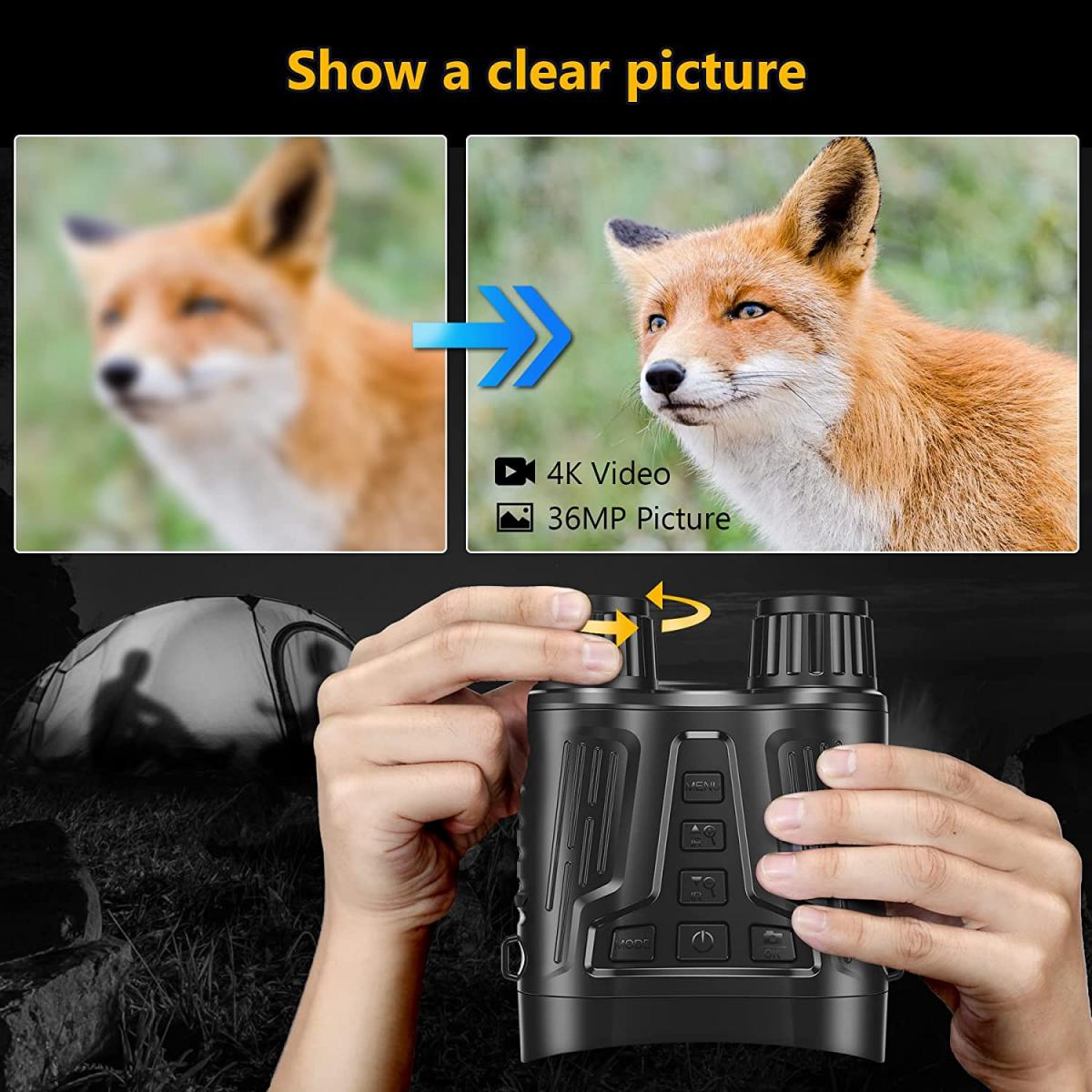 Tactical Night Vision Goggles, Nv2180 4K 3.2" - KENTFAITH