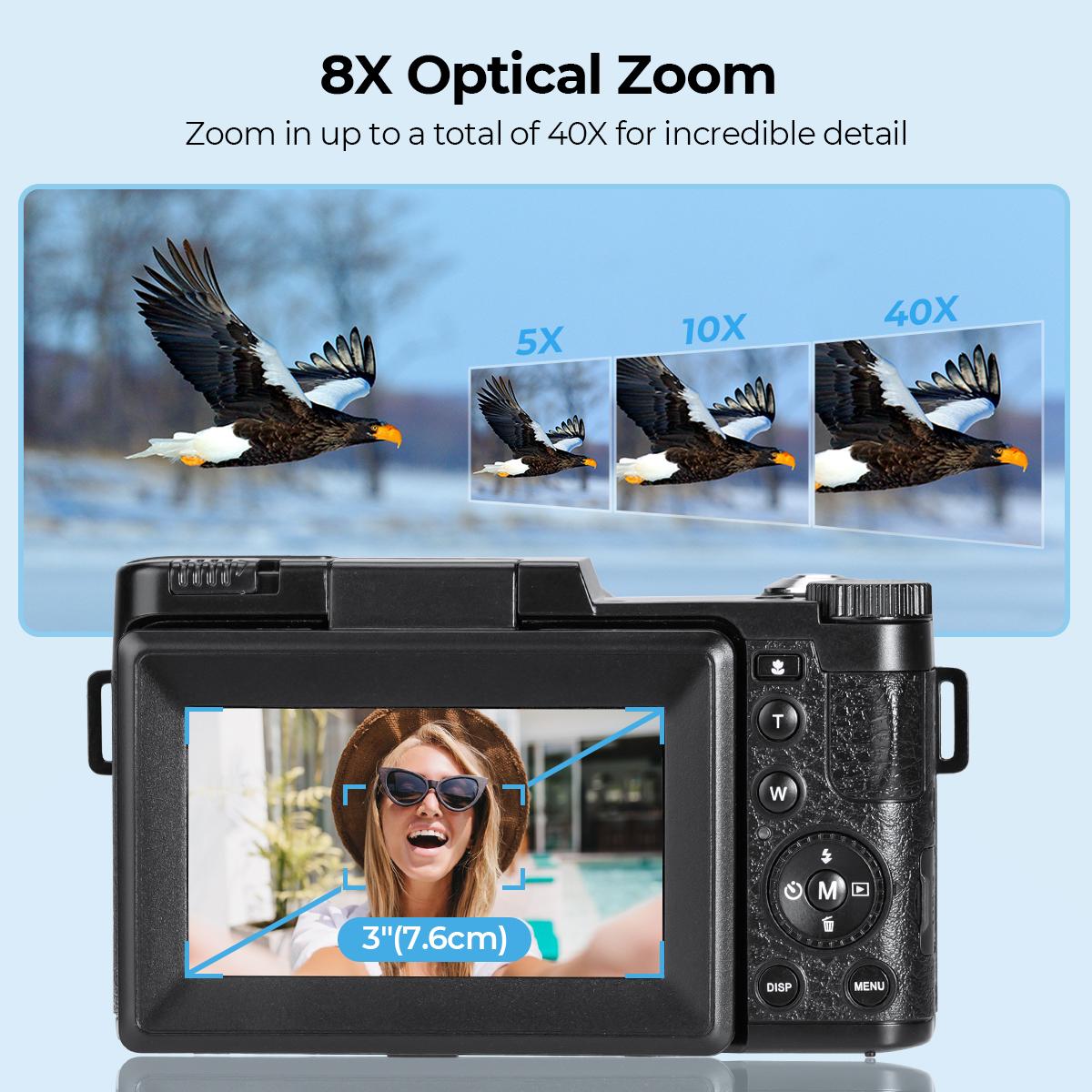 Selfie Digital Camera 5K 8X Optical Zoom | Kentfaith - K&F Concept
