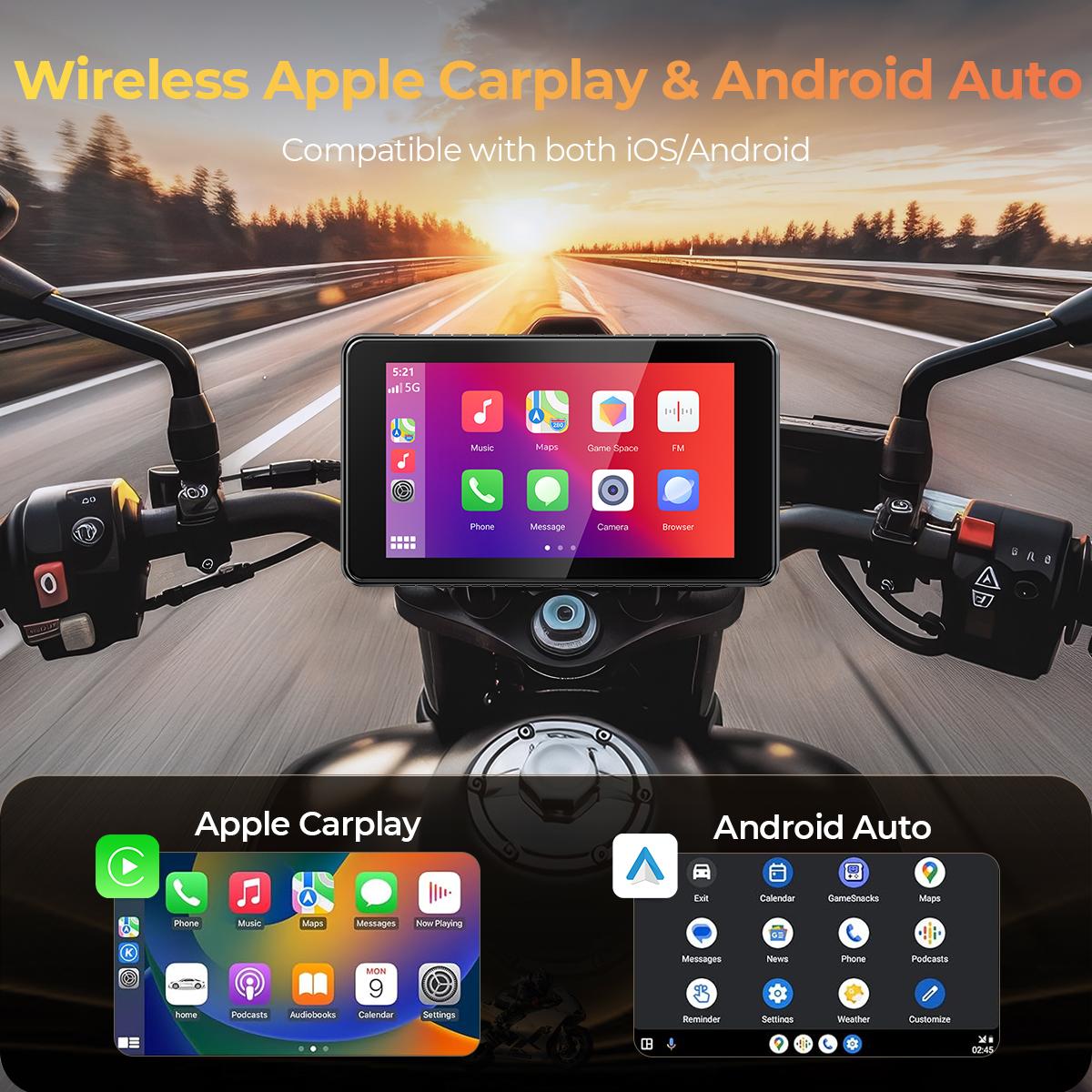 CarPlay for Motorcycle Android Auto Dash Cam Front and Rear GPS ...