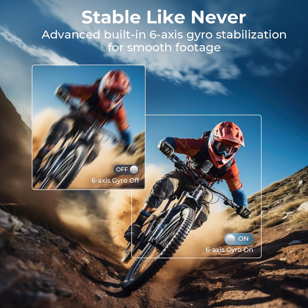 30m Waterproof Action Camera 4K with Detachable Handle Dual Screens 7H ...