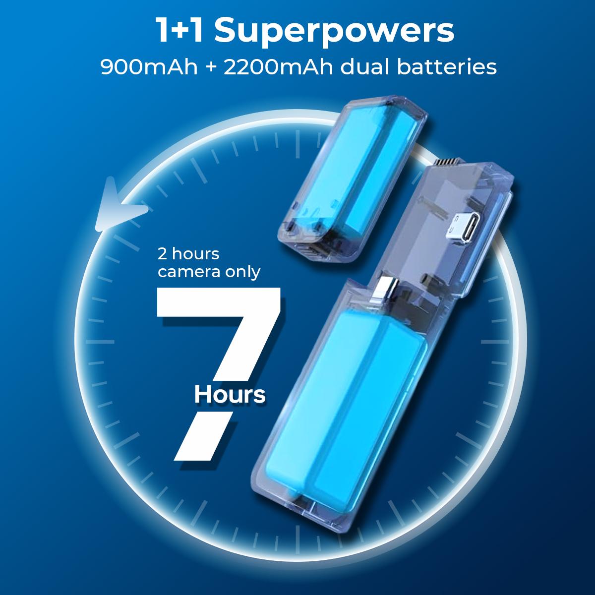 30m Waterproof Action Camera 4K with Detachable Handle Dual Screens 7H ...