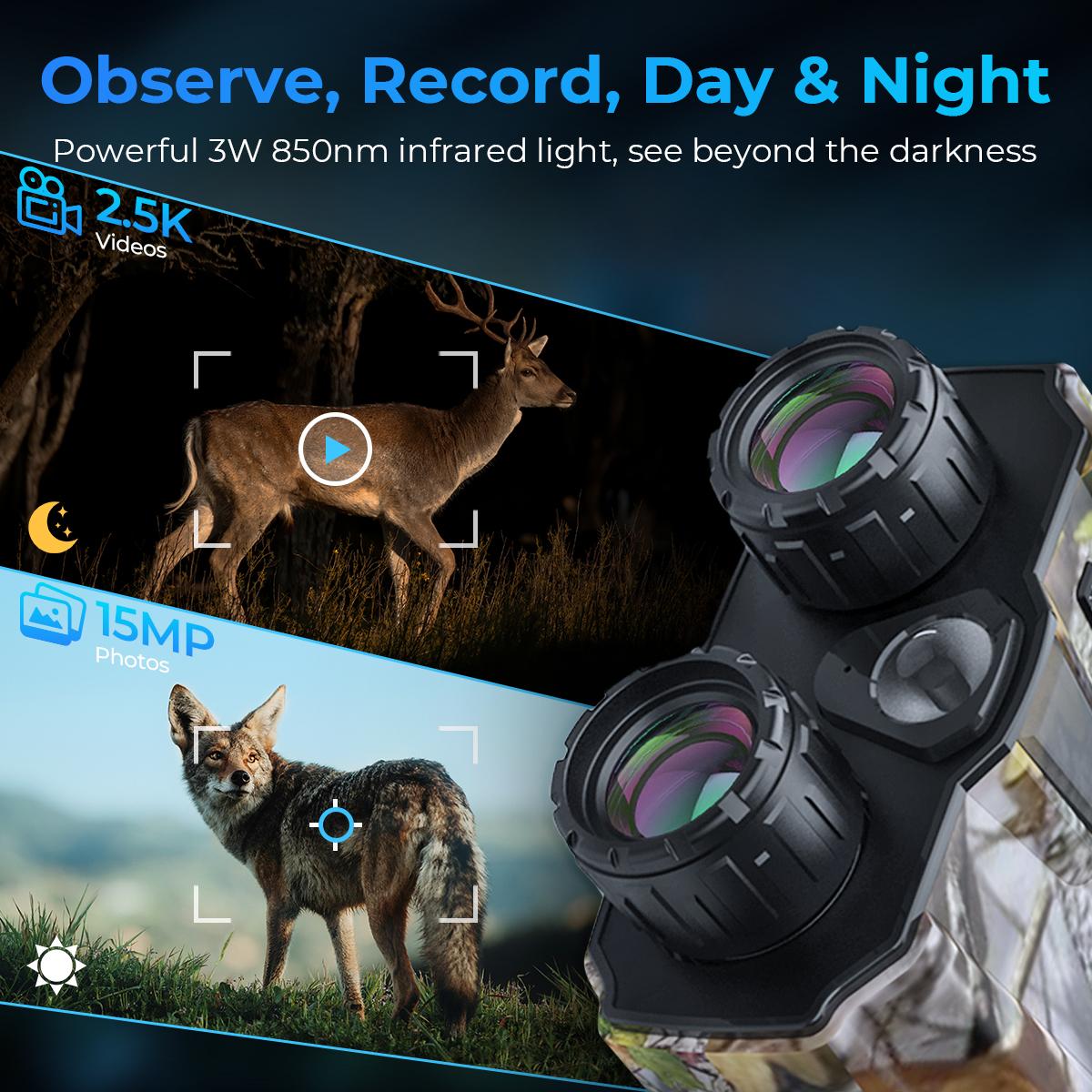Night Vision Goggles for Hunting 2.5K Videos Full Color Night and Day ...