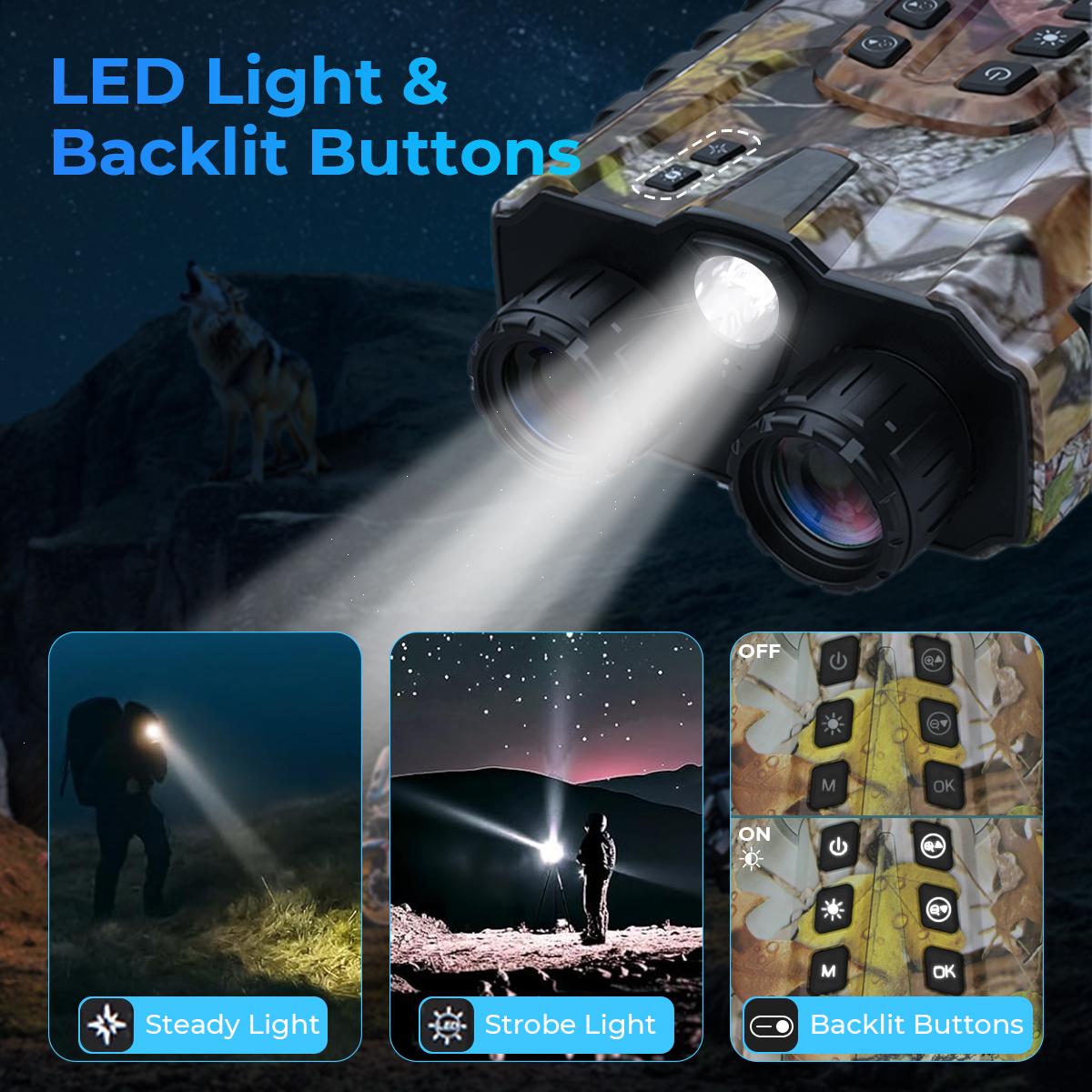 Night Vision Goggles for Hunting 2.5K Videos Full Color Night and Day ...