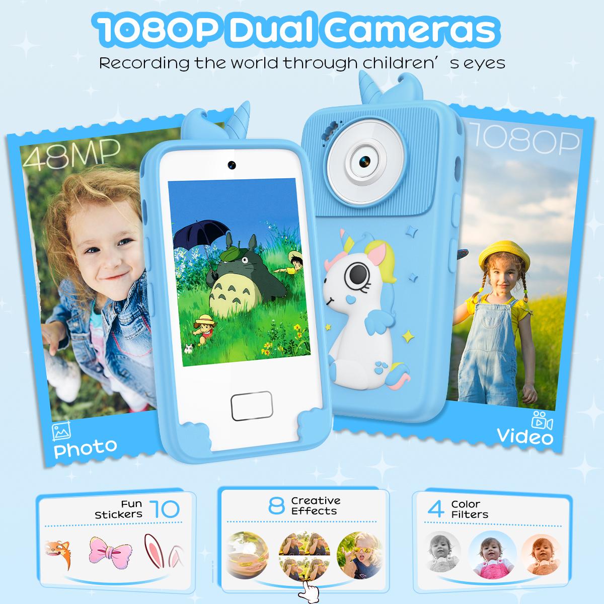Kids Smartphone Toys Dual Cams, 2.8" Touchscreen, No Internet, for Boys ...