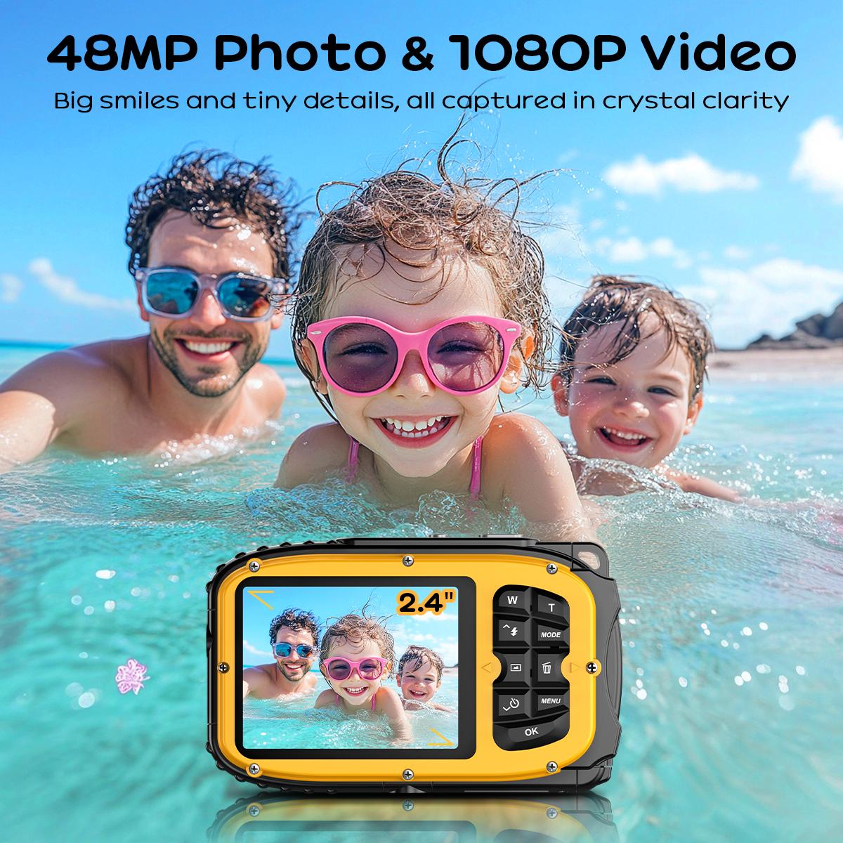 Waterproof Digital Camera for Kids, Adults 16FT/5M Underwater 48MP for ...