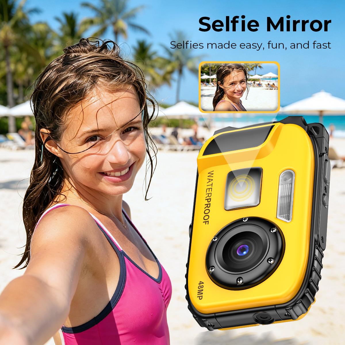16FT/5M Waterproof Digital Camera, 48MP Auto Focus, Fill Light, 2.4in ...