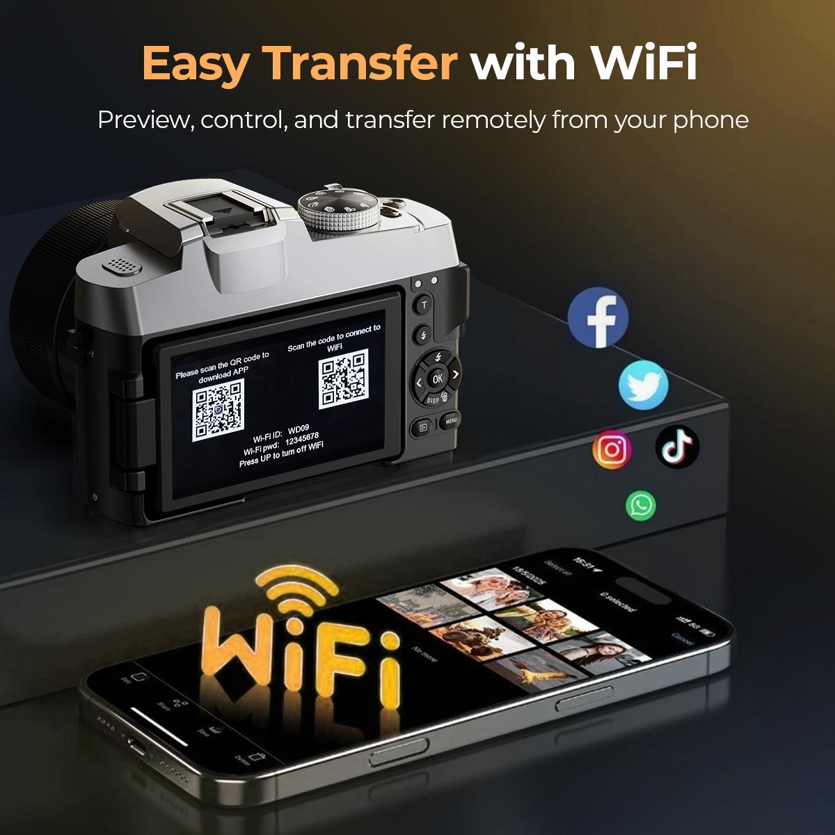 Camera With Flip Screen For Vlogging, 75Mp 4K - KENTFAITH