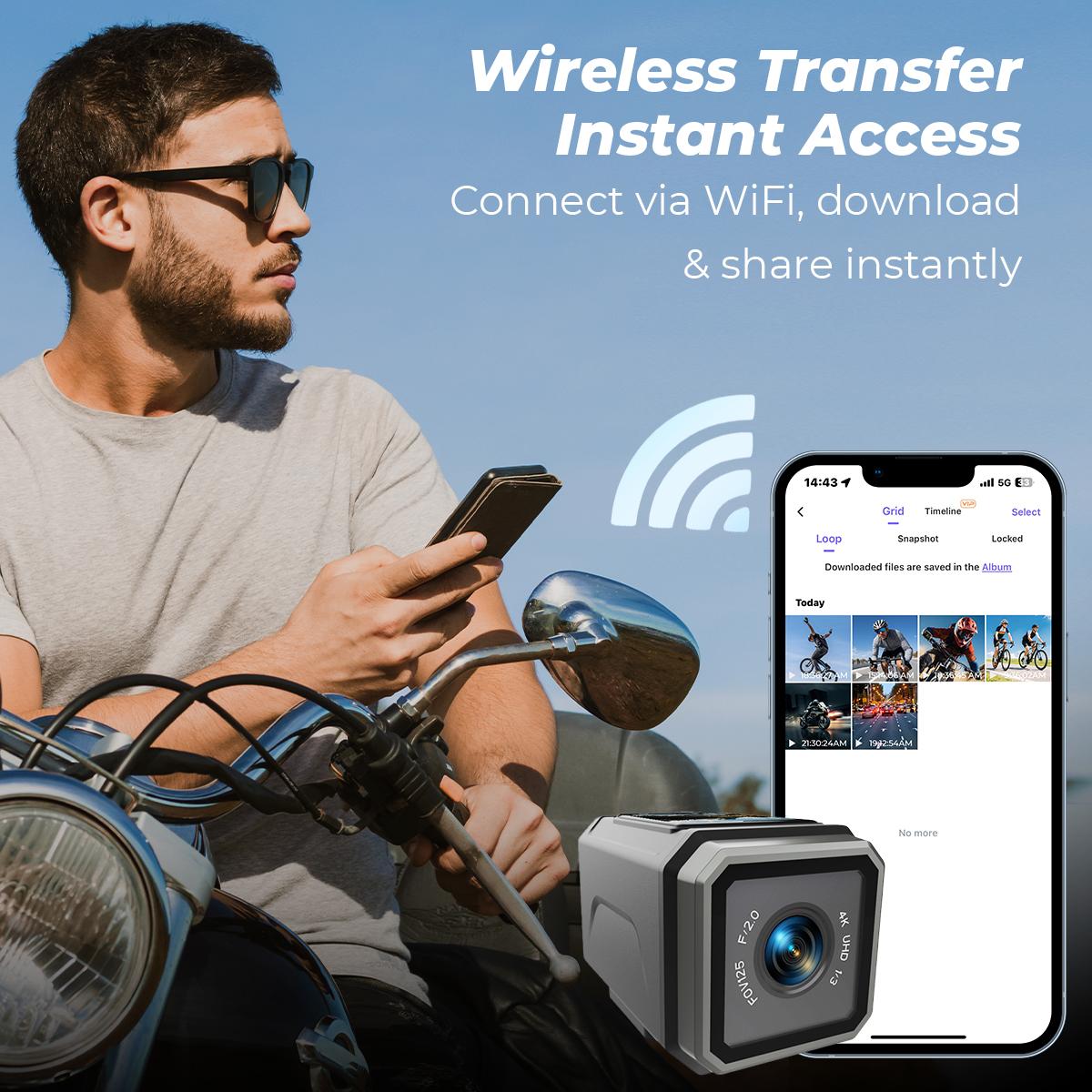 4K Bike Camera with 1.3in Display, WiFi Control, 3000mAh Battery,Image ...