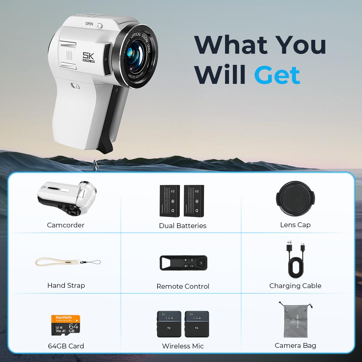 Video Recording Camera For Youtube, 5K 75Mp | Kentfaith - KENTFAITH