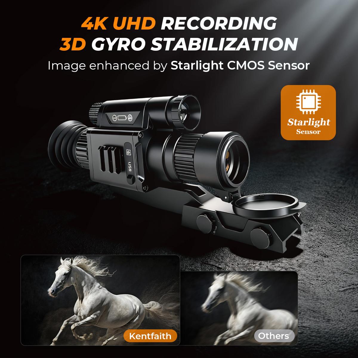Night Vision Scope 4K Video Recording, 300m IR Night Vision Range, 5 ...