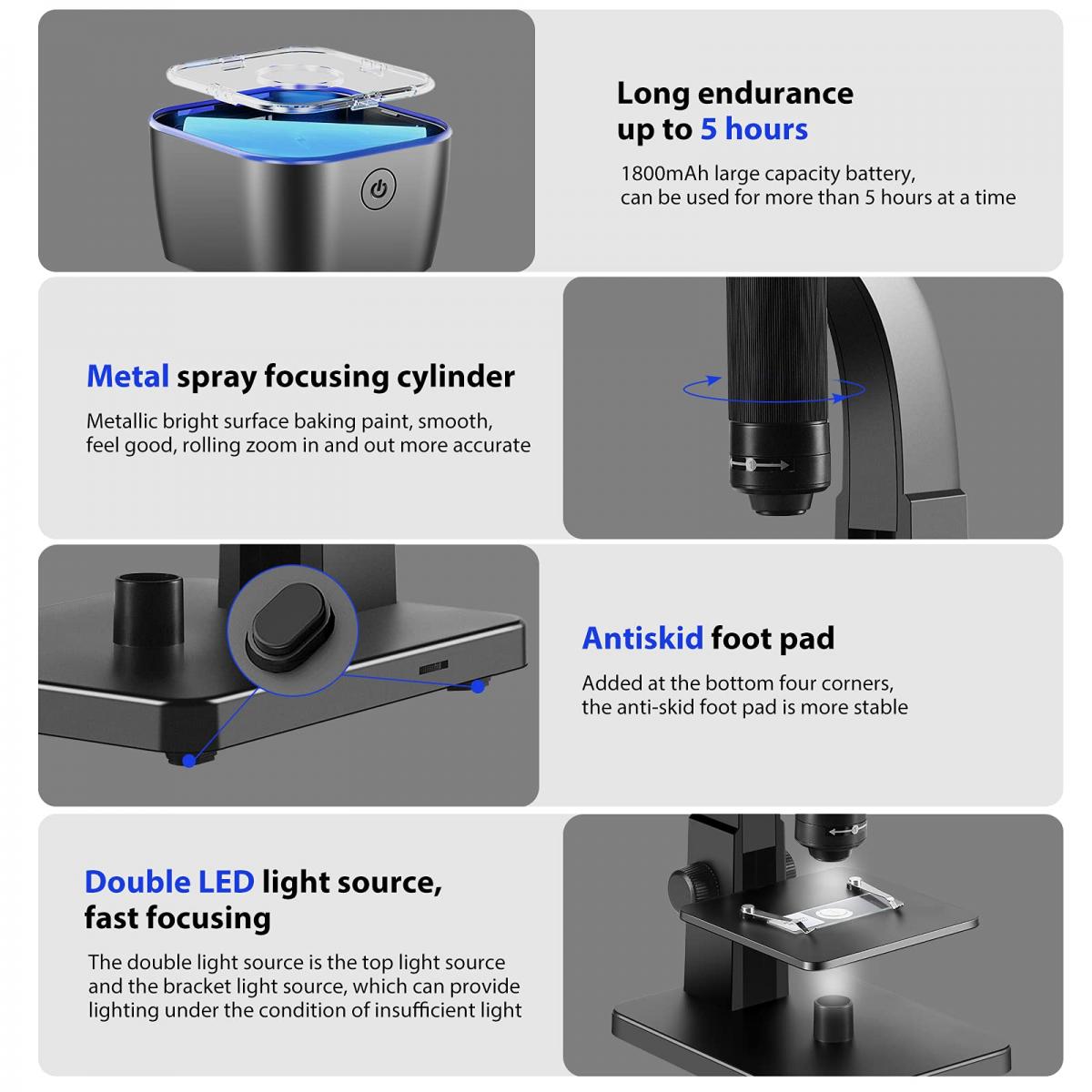 Digital Microscope 2000x KentFaith 500W Pixel Portable - KENTFAITH