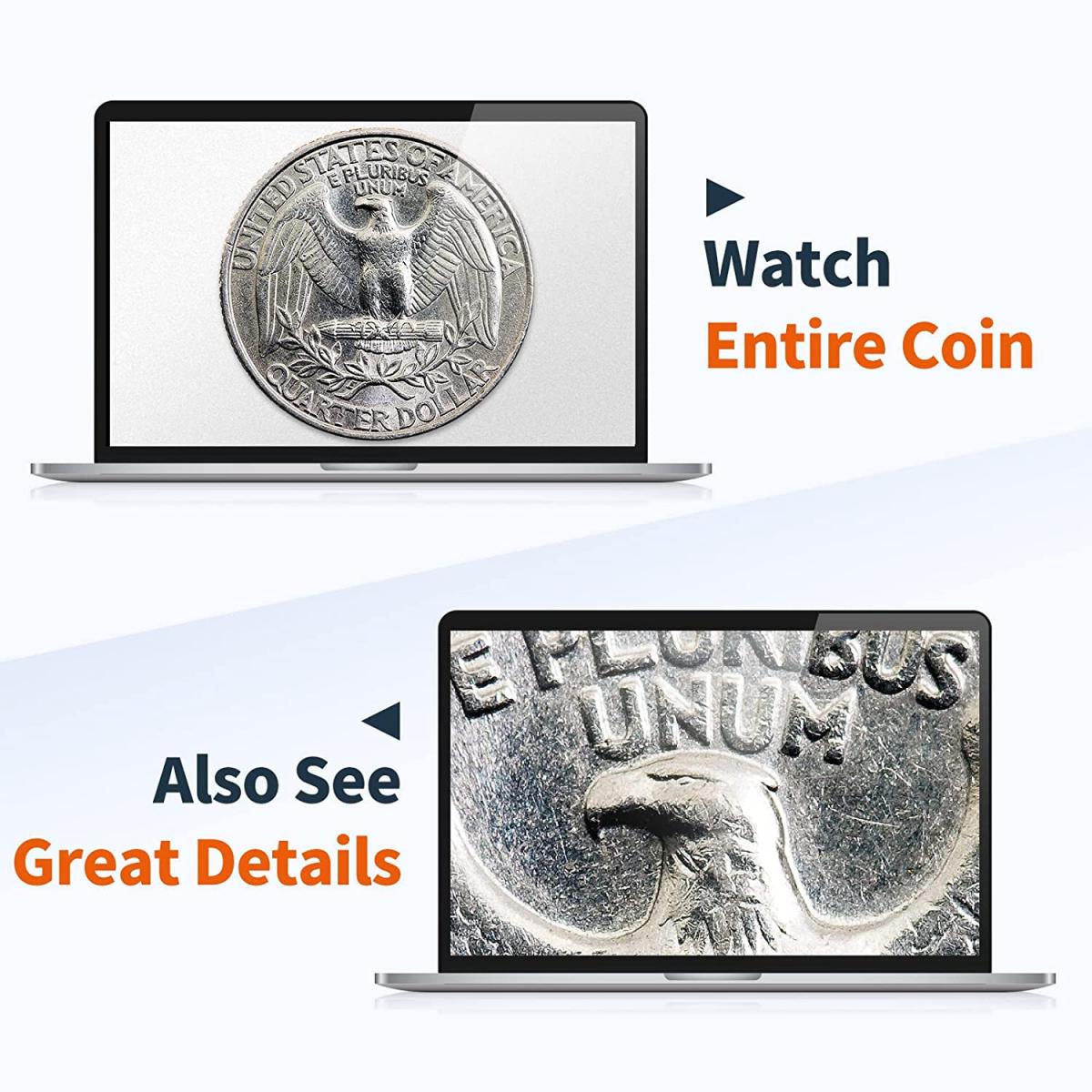 Coin USB Microscope-10x-500x Magnification-Kentfaith - KENTFAITH