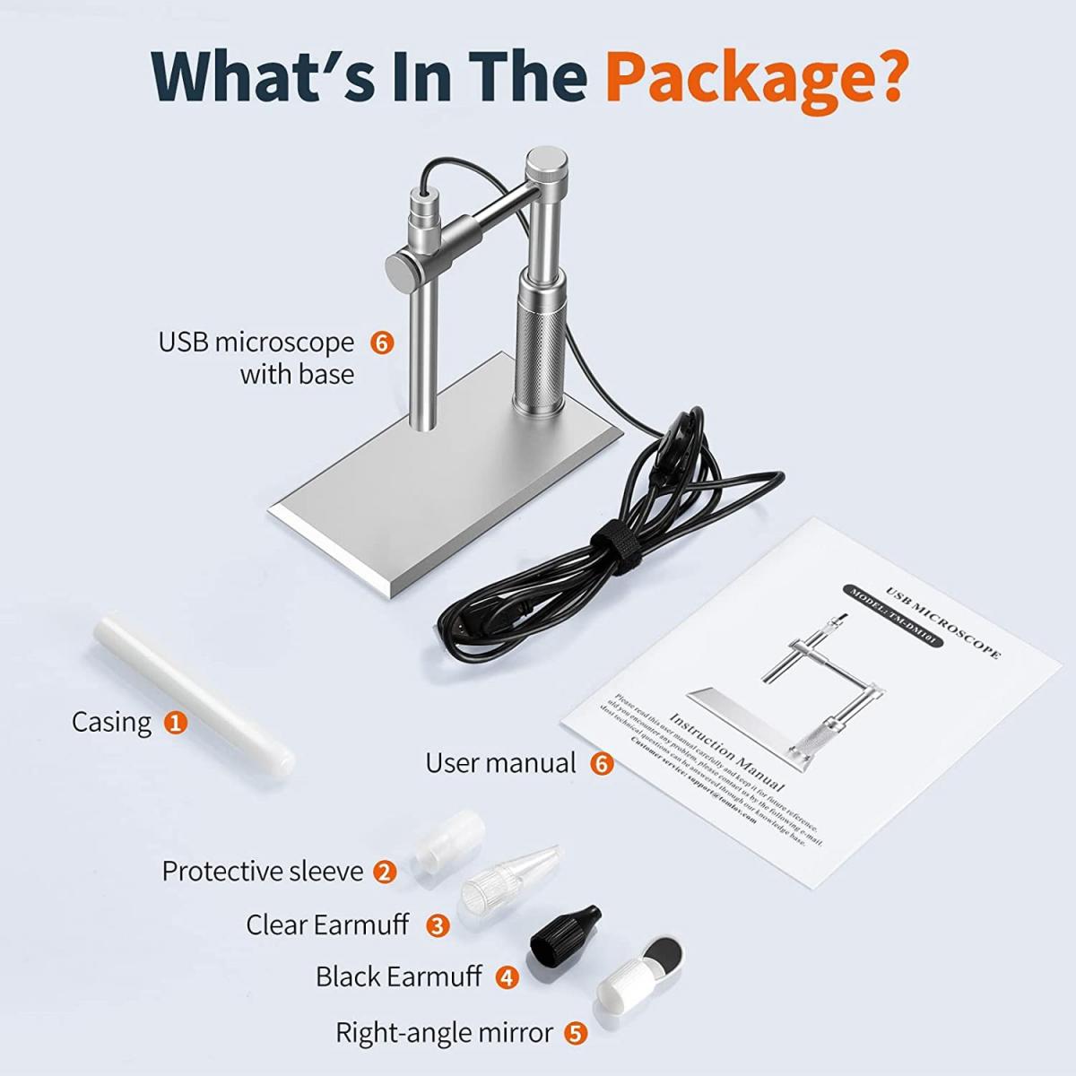 Coin USB Microscope-10x-500x Magnification-Kentfaith - KENTFAITH