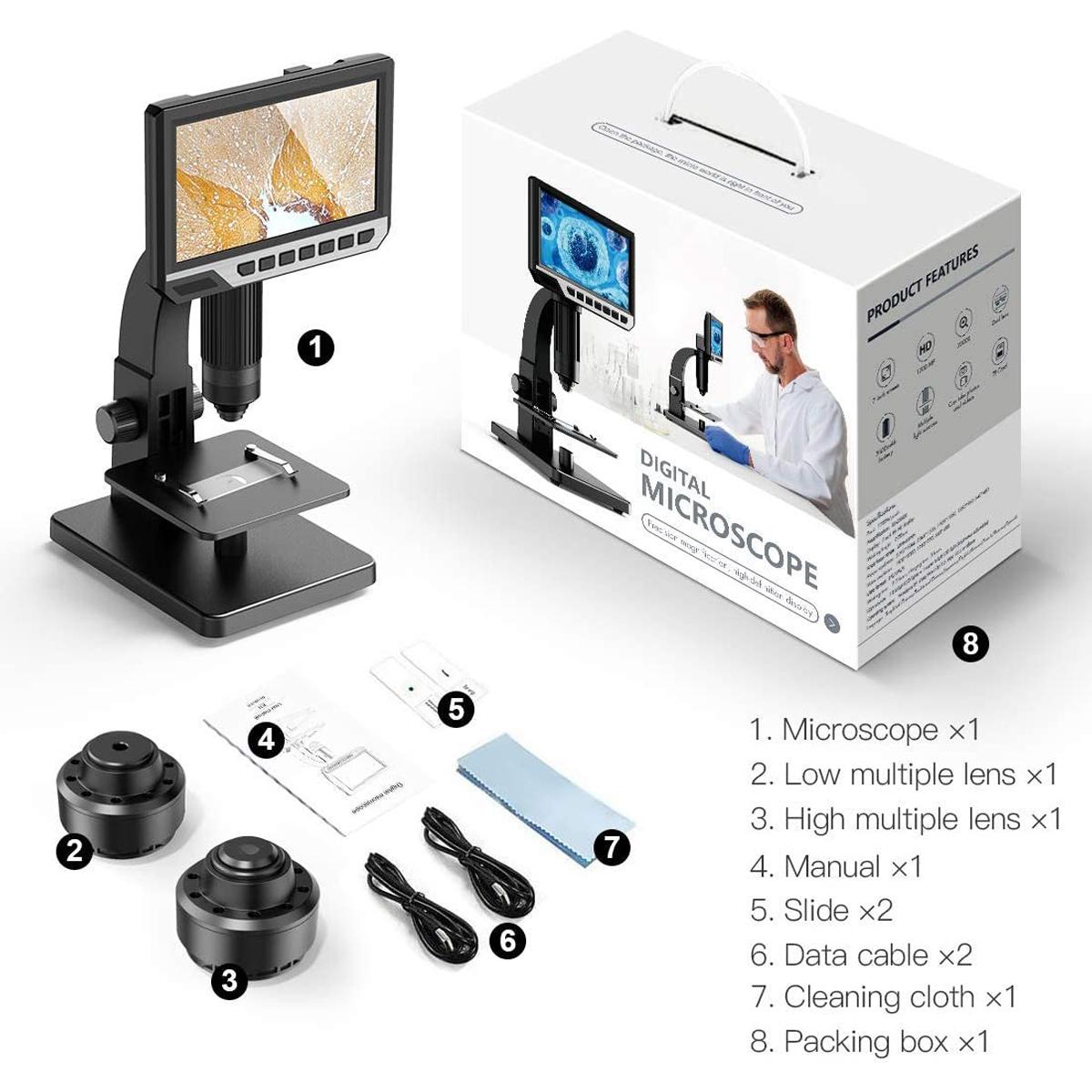 7" LCD Screen Digital Microscope | KentFaith Microscopes - KENTFAITH