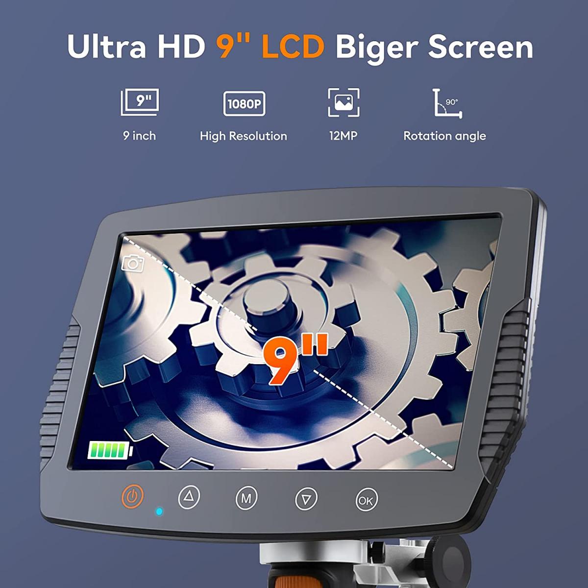 9 Inch LCD Digital Microscope, 1000X Magnification Coin Microscope with ...