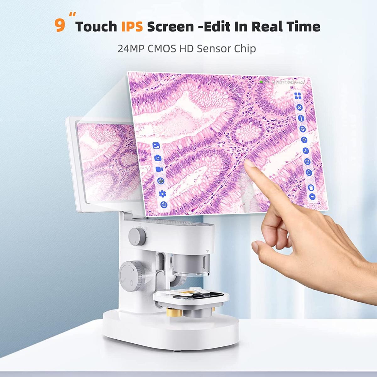 Light Control Microscope 9-Inch 100X, 600X, 1200X - KENTFAITH