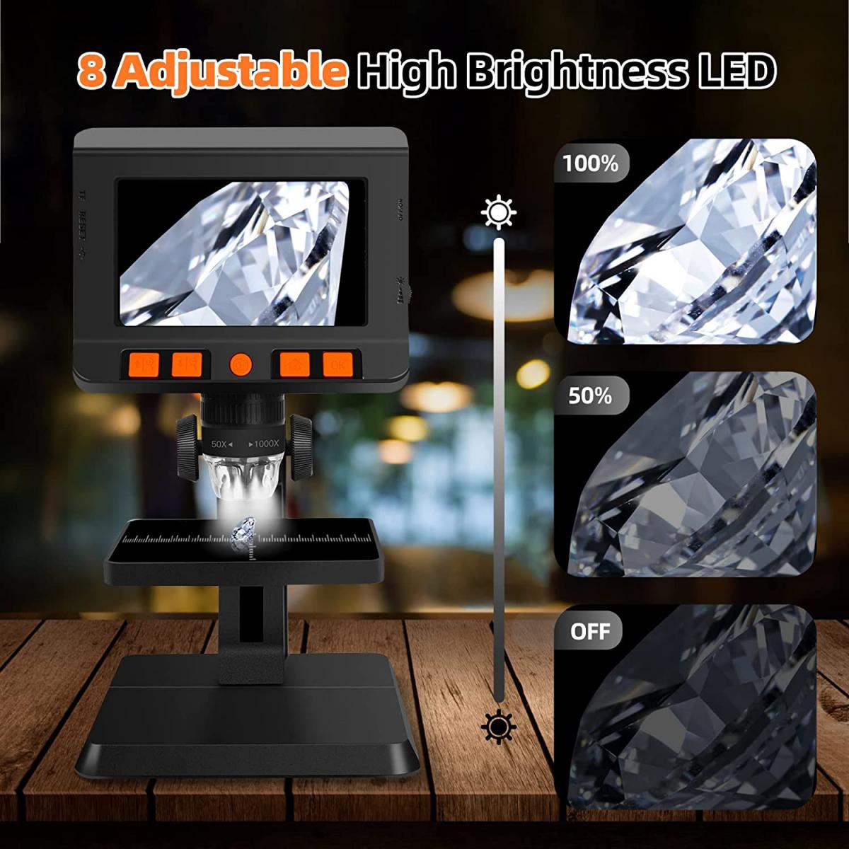 P110 Digital Coin Microscope, 4.3 inch screen - K&F Concept