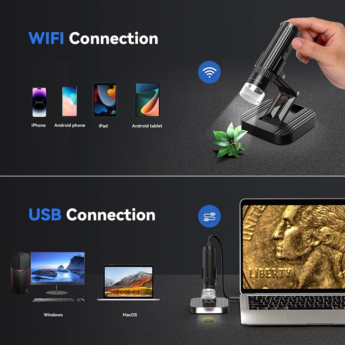 Digital Wifi Microscope-Handheld Digital Microscope- Kentfaith - KENTFAITH