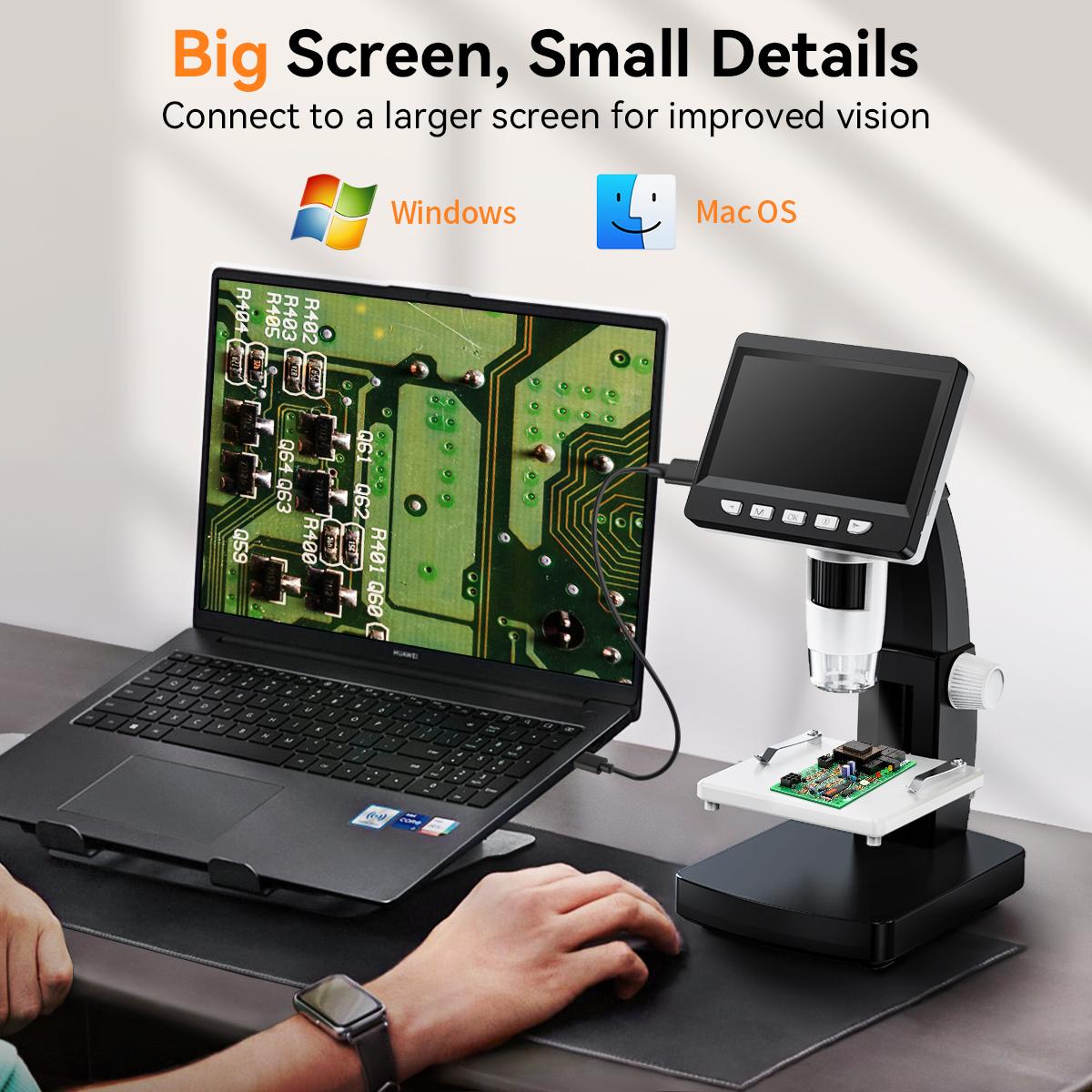 LCD Digital Microscope 4.3” LCD Screen| KentFaith Microscopes - KENTFAITH