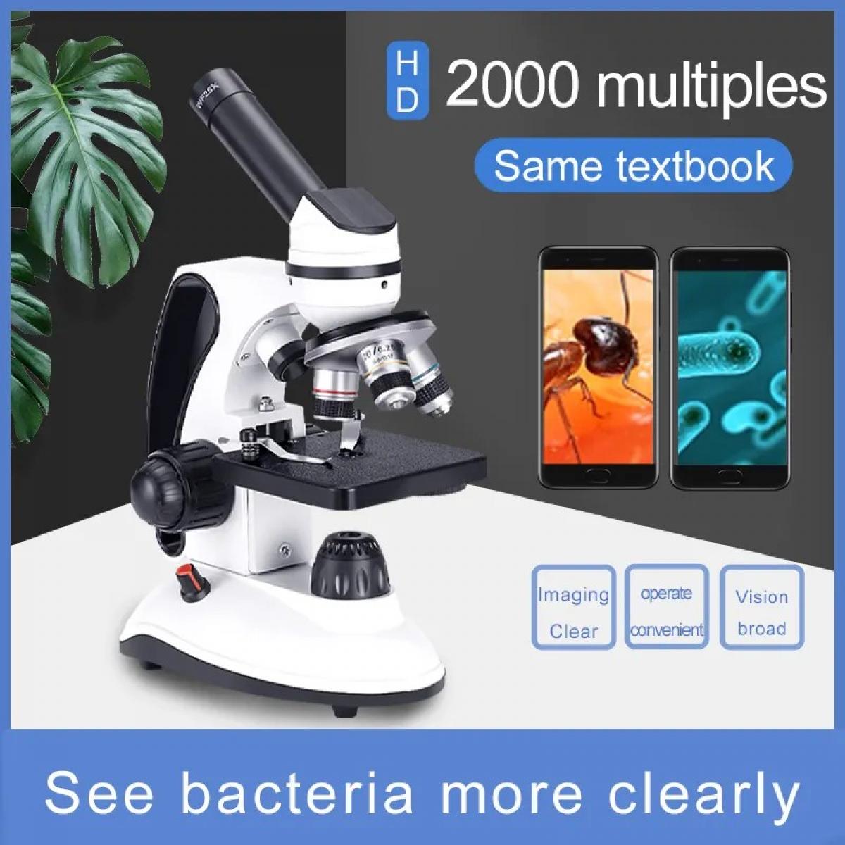 Adult optical monocular microscope, 40X-2000X magnification, dual LED ...
