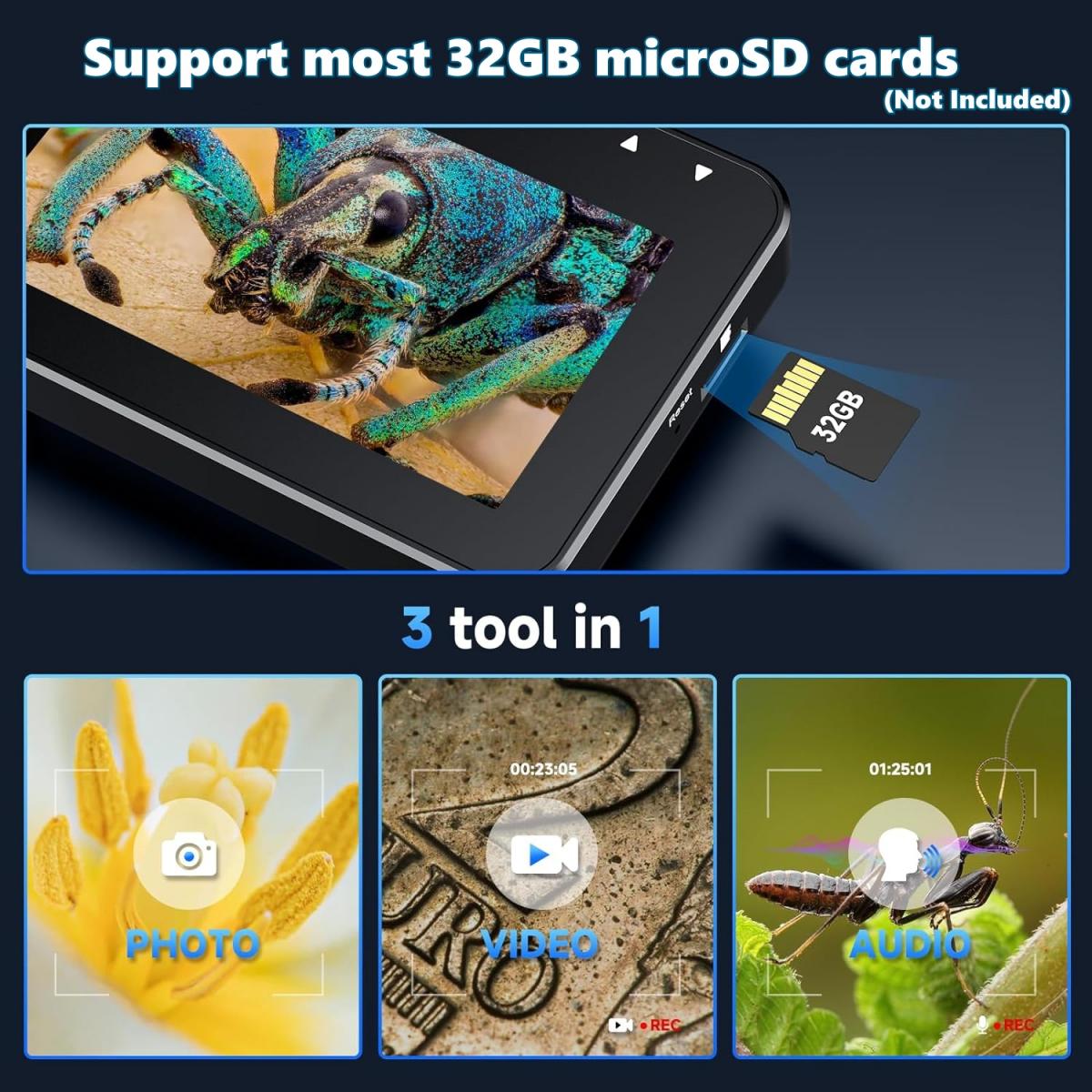 Digital Computer Microscope 4.3" 10-1000X - KENTFAITH