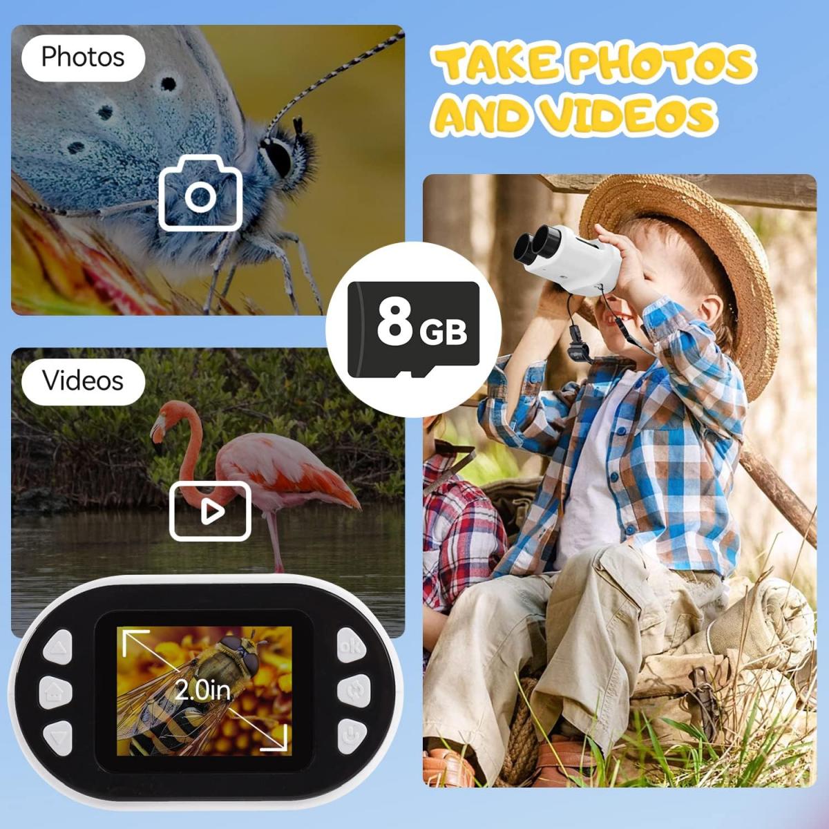 Binocular Camera 5-7 8-12, 200X 1080P 8X 2" 8Gb - K&F Concept