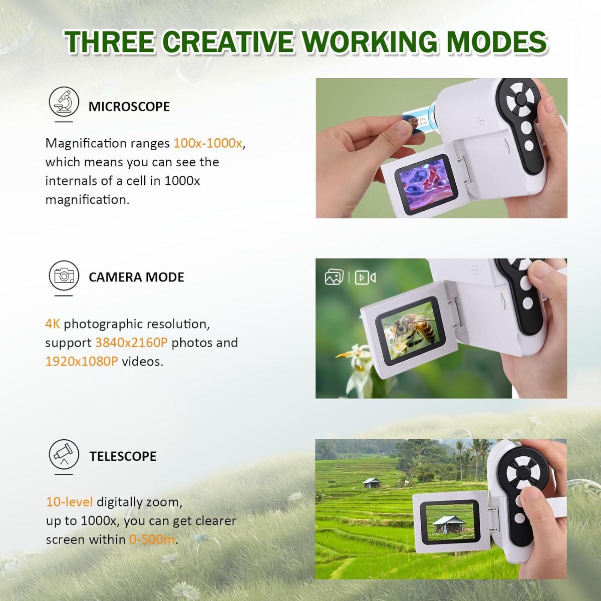 Microscope for Kids, 1000X Digital Microscope | Kentfaith Microscopes ...