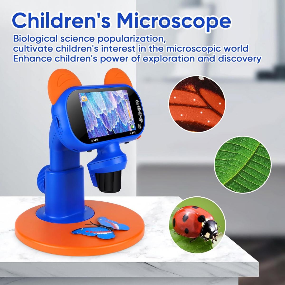 Digital Microscope For Kids Handheld with 4" LCD Screen - KENTFAITH