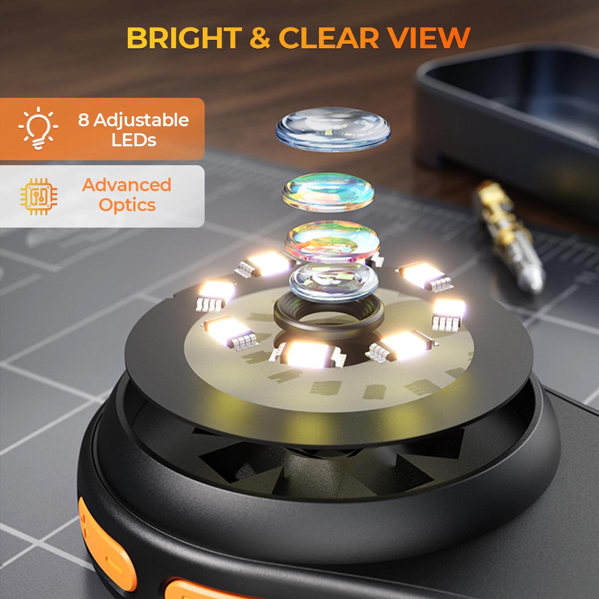 500X Handheld Digital Microscope with 8 LEDs 2" IPS Screen PC ...