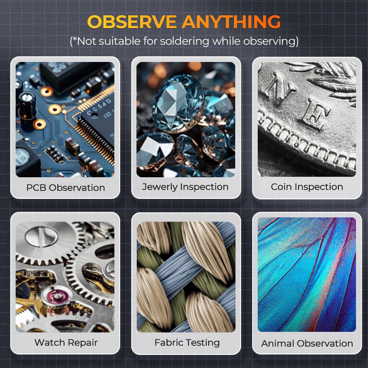 500X Handheld Digital Microscope with 8 LEDs 2" IPS Screen PC ...