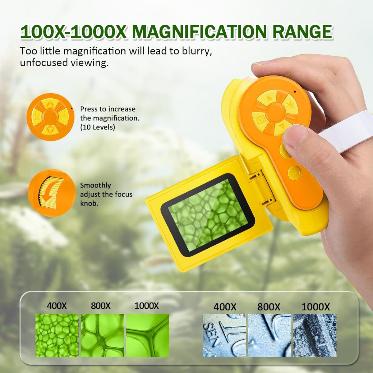 Digital Handheld Microscope 1000X Magnification 1080P Videos 32G Card ...